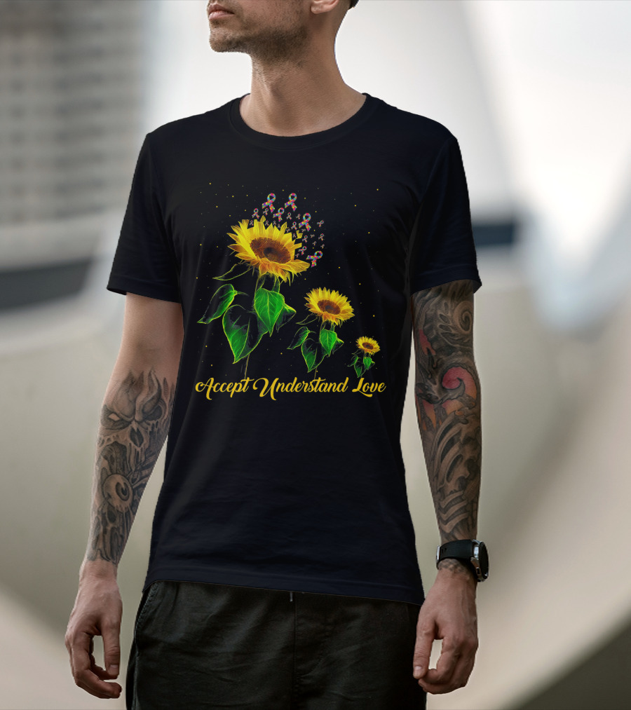Accept Understand Love Sunflower Autism T-Shirt