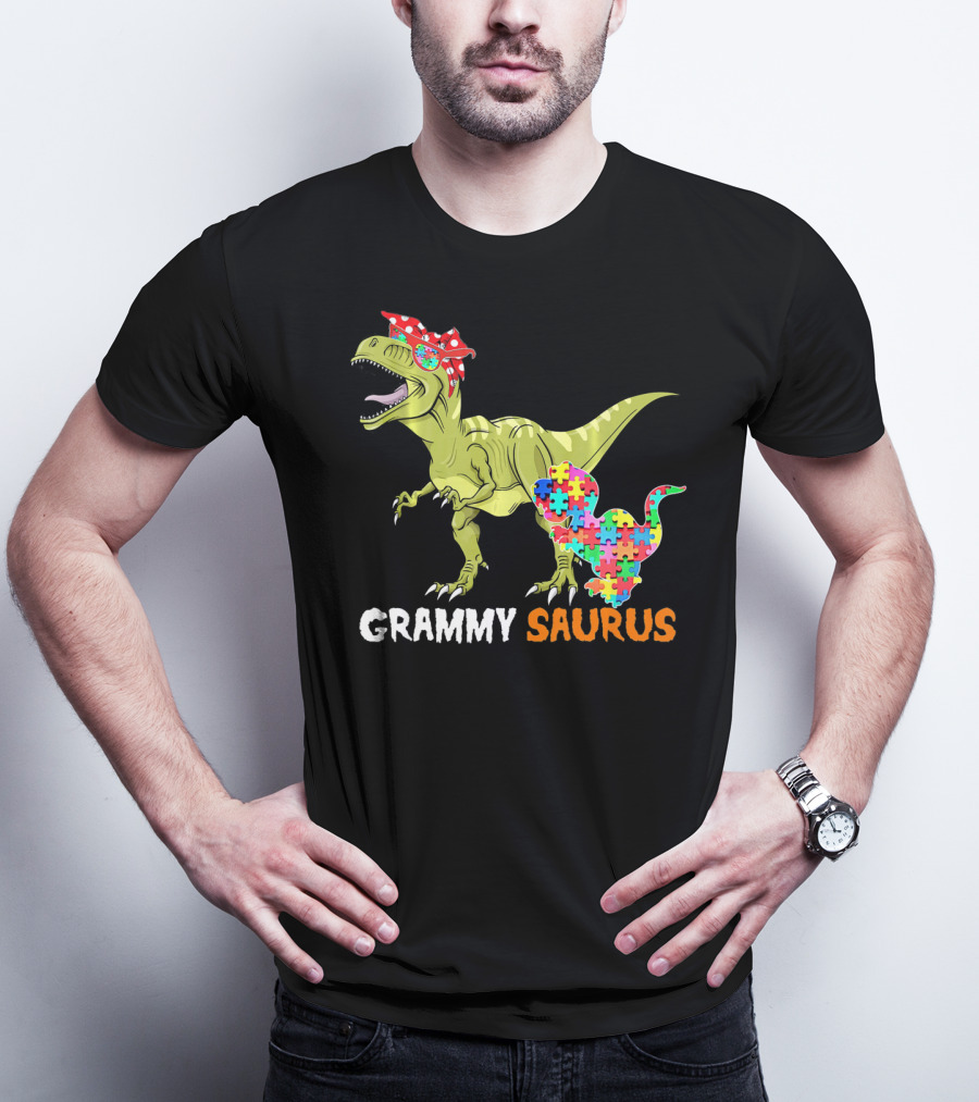 Grammy Saurus Dinosaur Puzzle Piece Hug T-Shirt