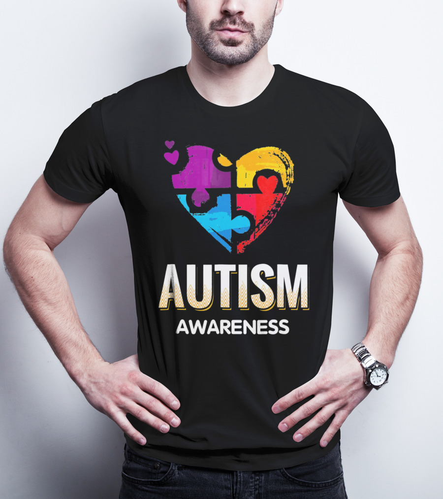Autism Awareness Love Puzzle Heart T-Shirt