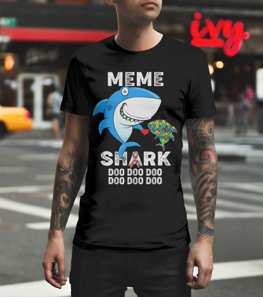 Meme Shark Doo Doo Doo Autism Awareness T-Shirt