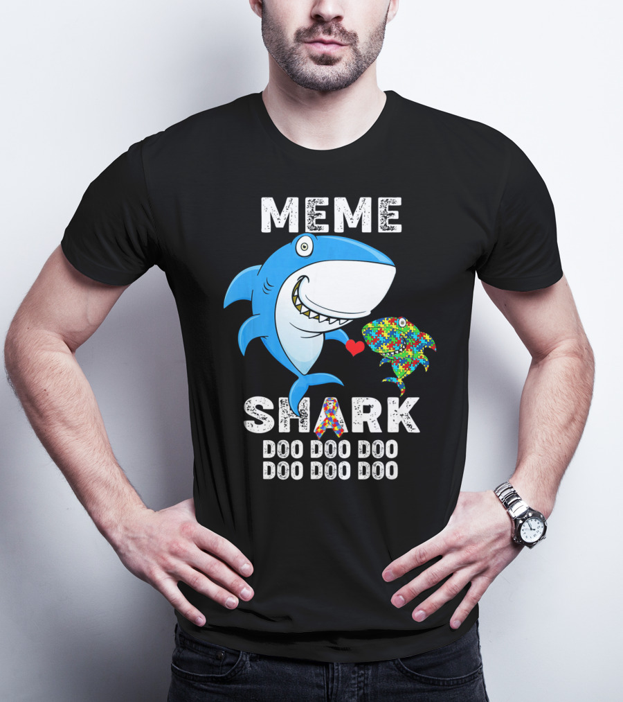 Meme Shark Doo Doo Doo Autism Awareness T-Shirt