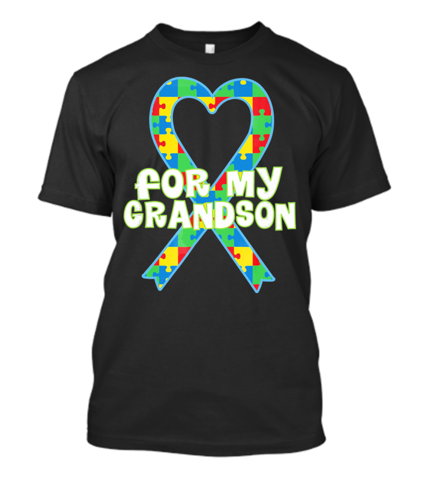 Autism Awareness Heart Puzzle For My Grandson T-Shirt