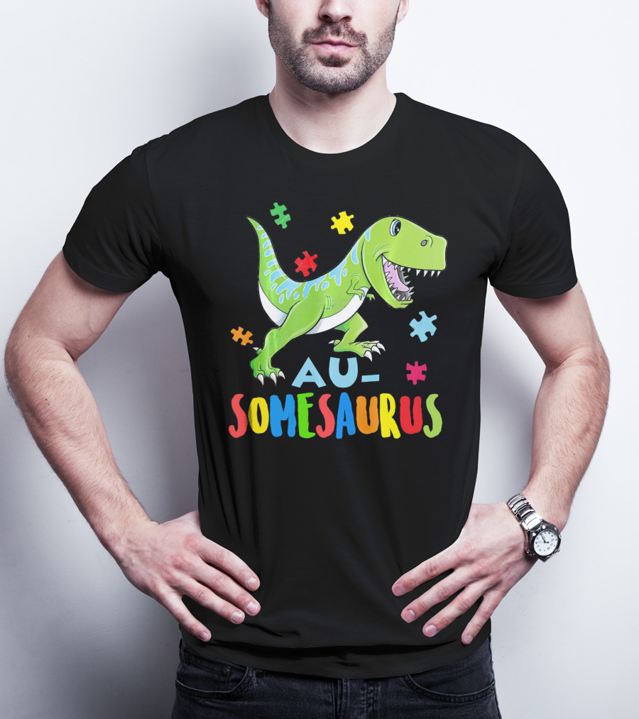 Ausomesaurus Dinosaur Autism Awareness T-Shirt