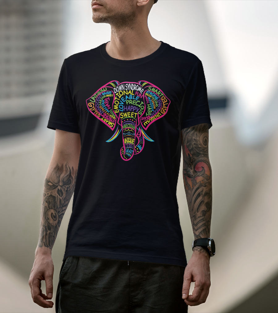Down Syndrome Inspirational Words Elephant T-Shirt