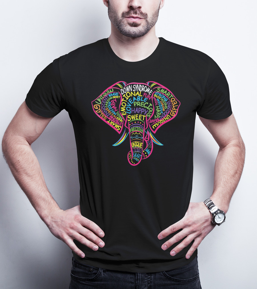 Down Syndrome Inspirational Words Elephant T-Shirt