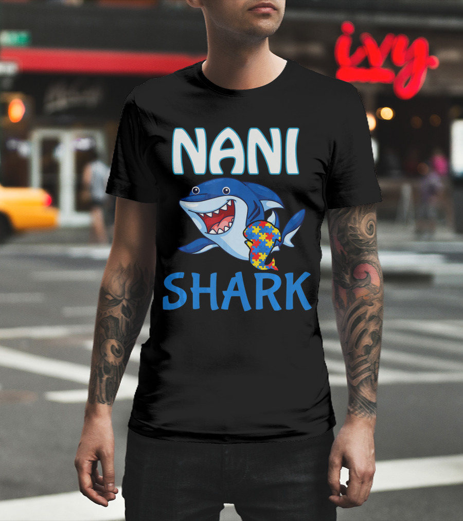 Nani Shark Autism Awareness Puzzle T-Shirt