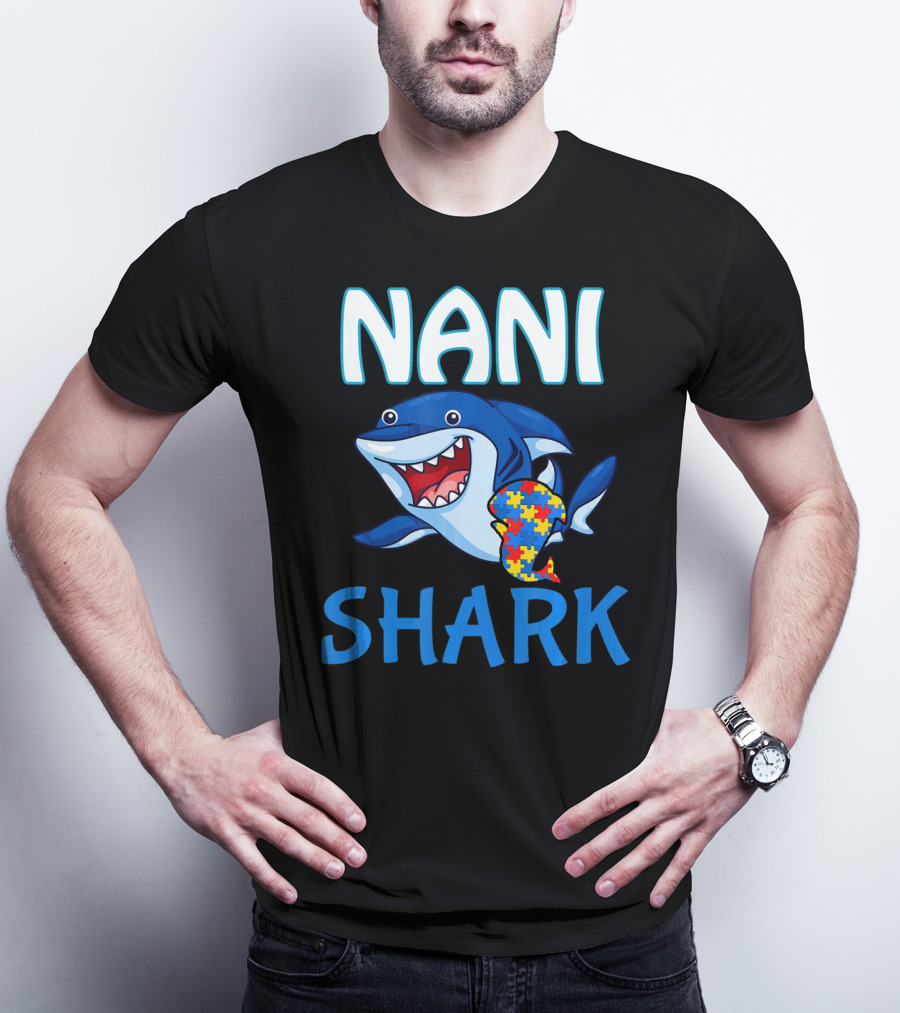 Nani Shark Autism Awareness Puzzle T-Shirt