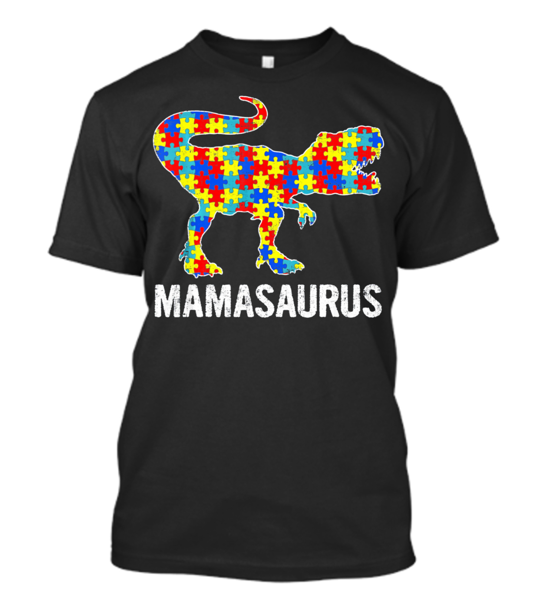 Mamasaurus Dinosaur Autism Awareness Puzzle T-Shirt
