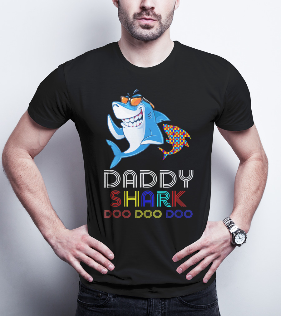 Daddy Shark Doo Doo Autism Awareness T-Shirt
