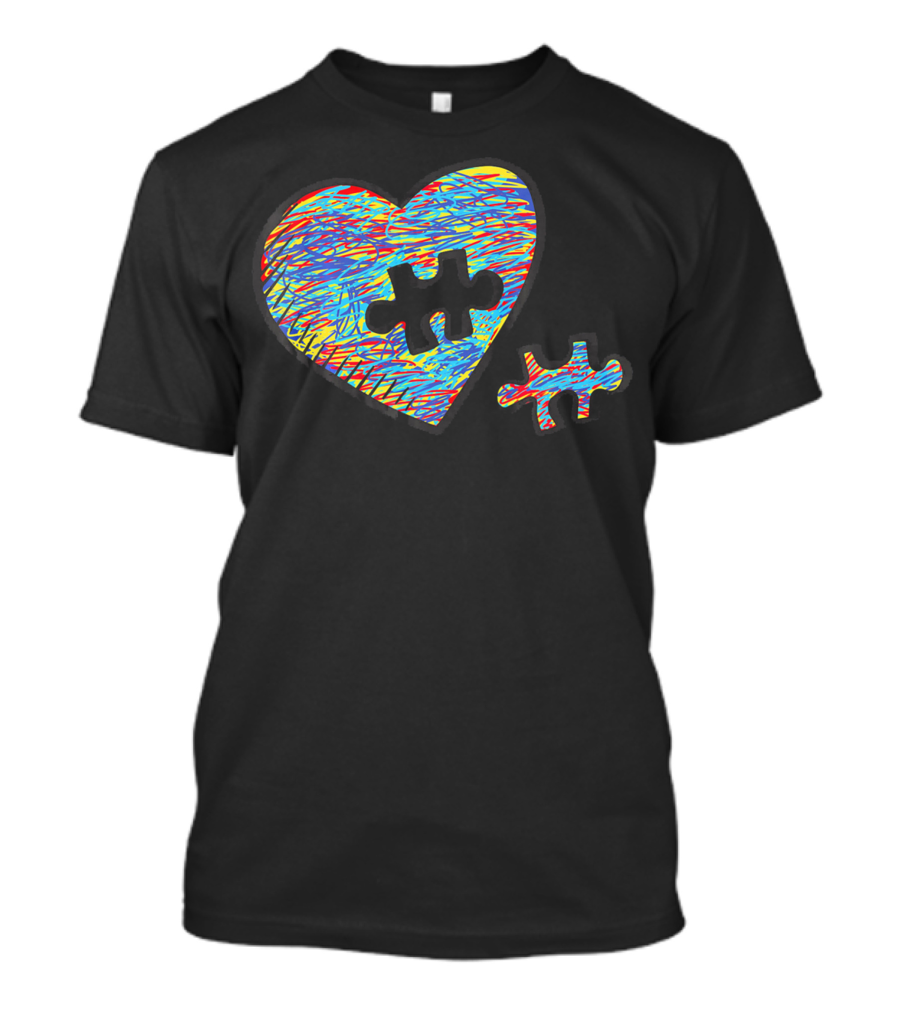Autism Awareness Superpower Heart Puzzle Piece T-Shirt