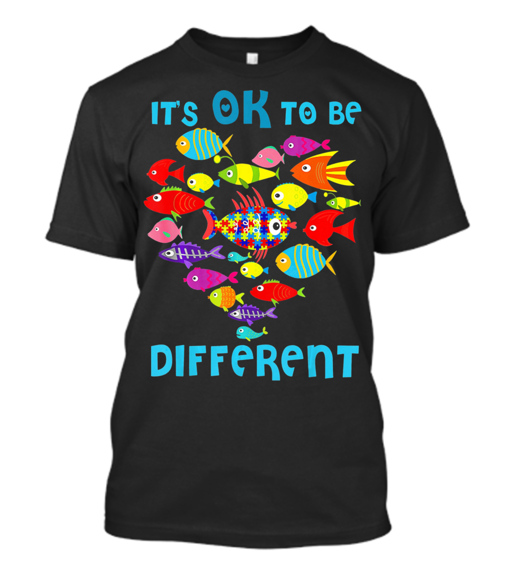 It's OK To Be Different Puzzle Fish Autism T-Shirt