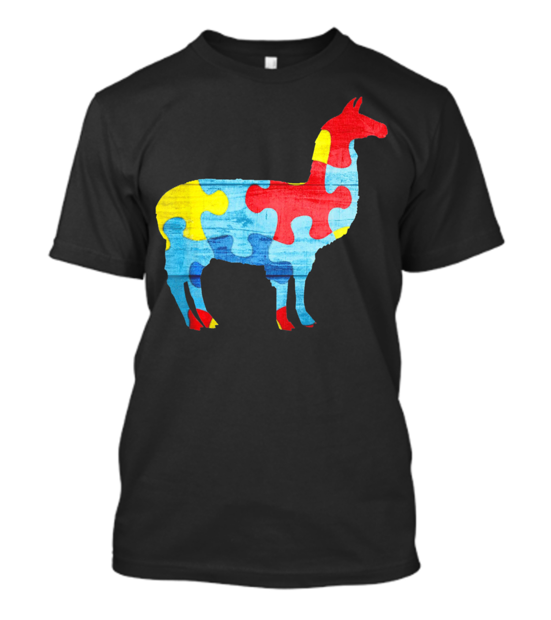 Autism Awareness Puzzle Llama Multicolor T-Shirt