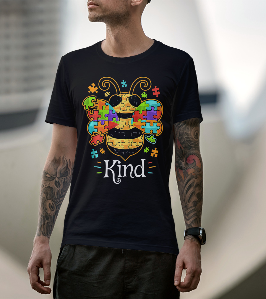 Autism Awareness Puzzle Piece Bumble Bee Kind T-Shirt