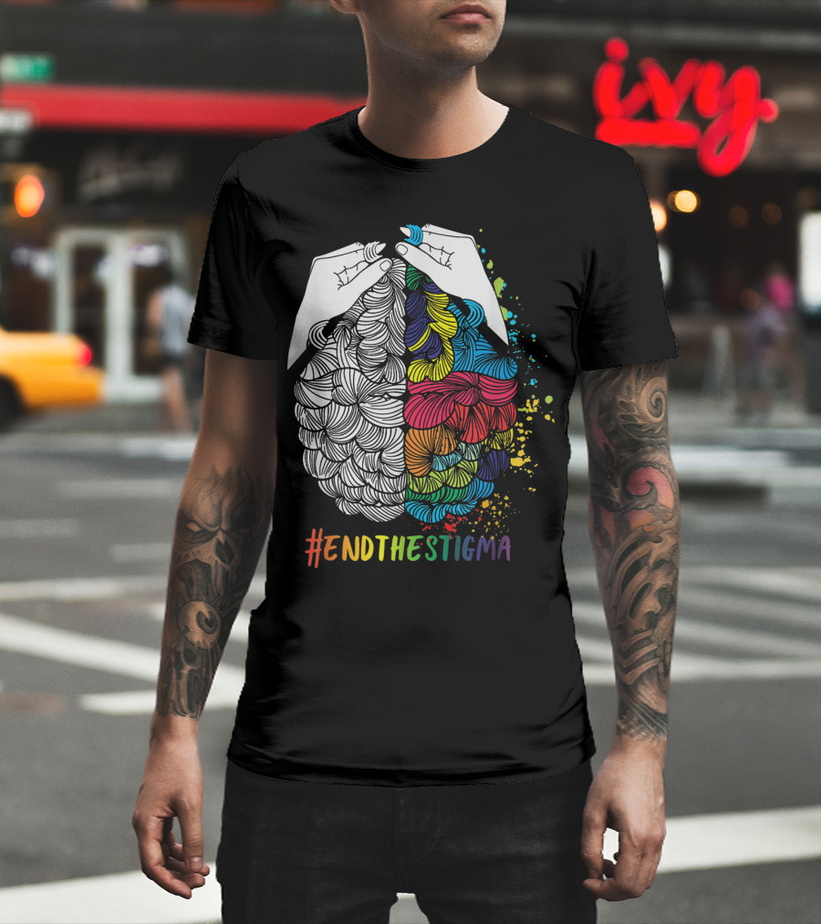 EndTheStigma Colorful Mental Health Matters Awareness T-Shirt