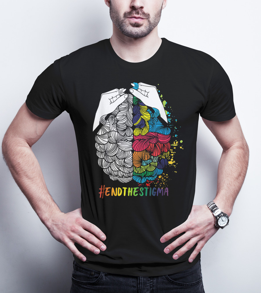 EndTheStigma Colorful Mental Health Matters Awareness T-Shirt