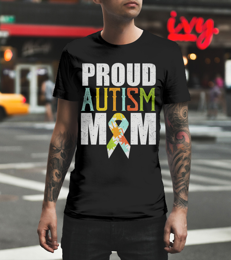 Proud Autism Mom Colorful Awareness T-Shirt