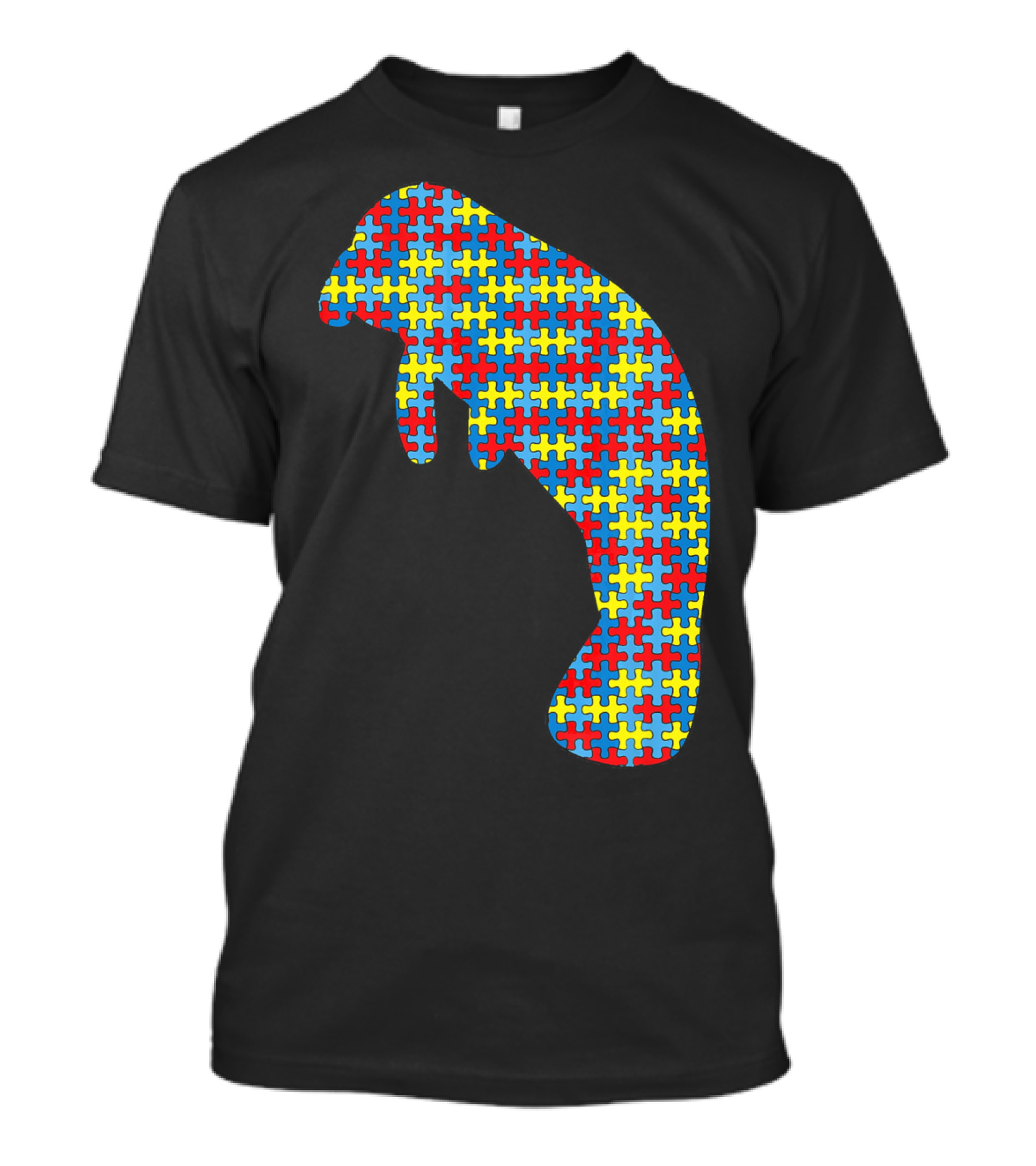 Manatee Autism Awareness Puzzle Pattern Kids Dugong T-Shirt