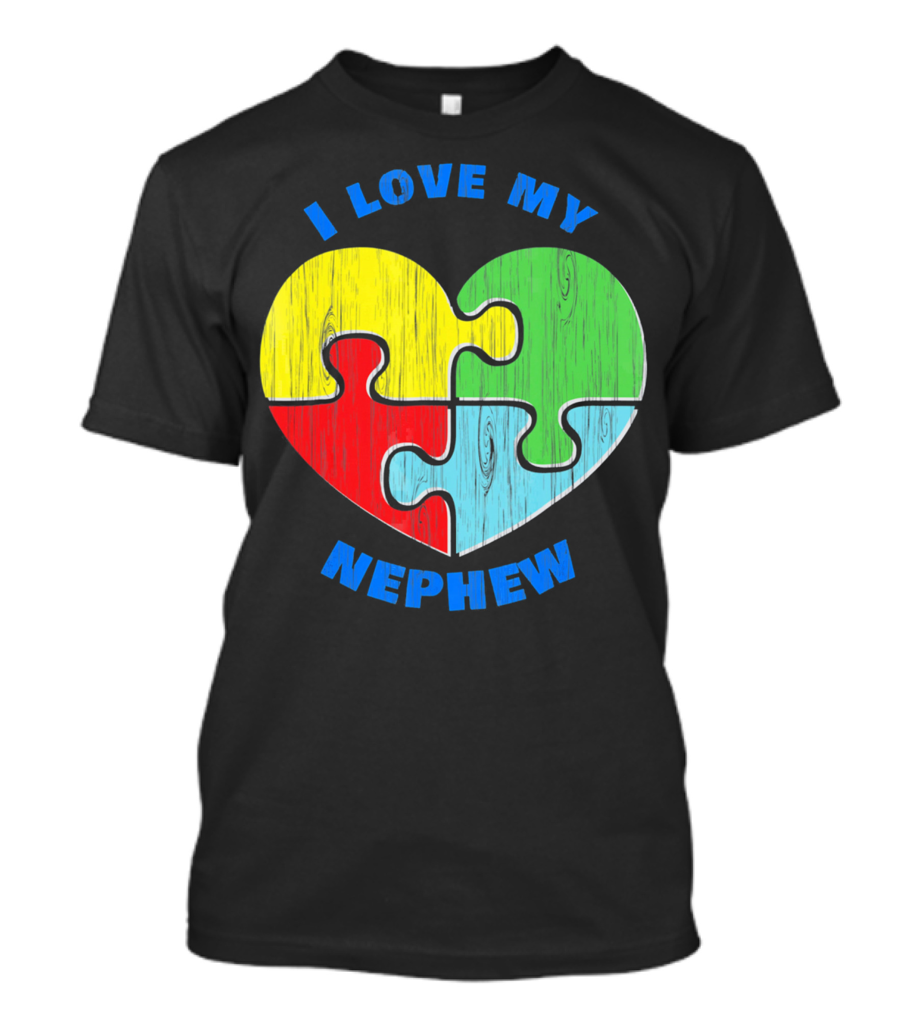 I Love My Nephew Autism Awareness Puzzle Heart T-Shirt