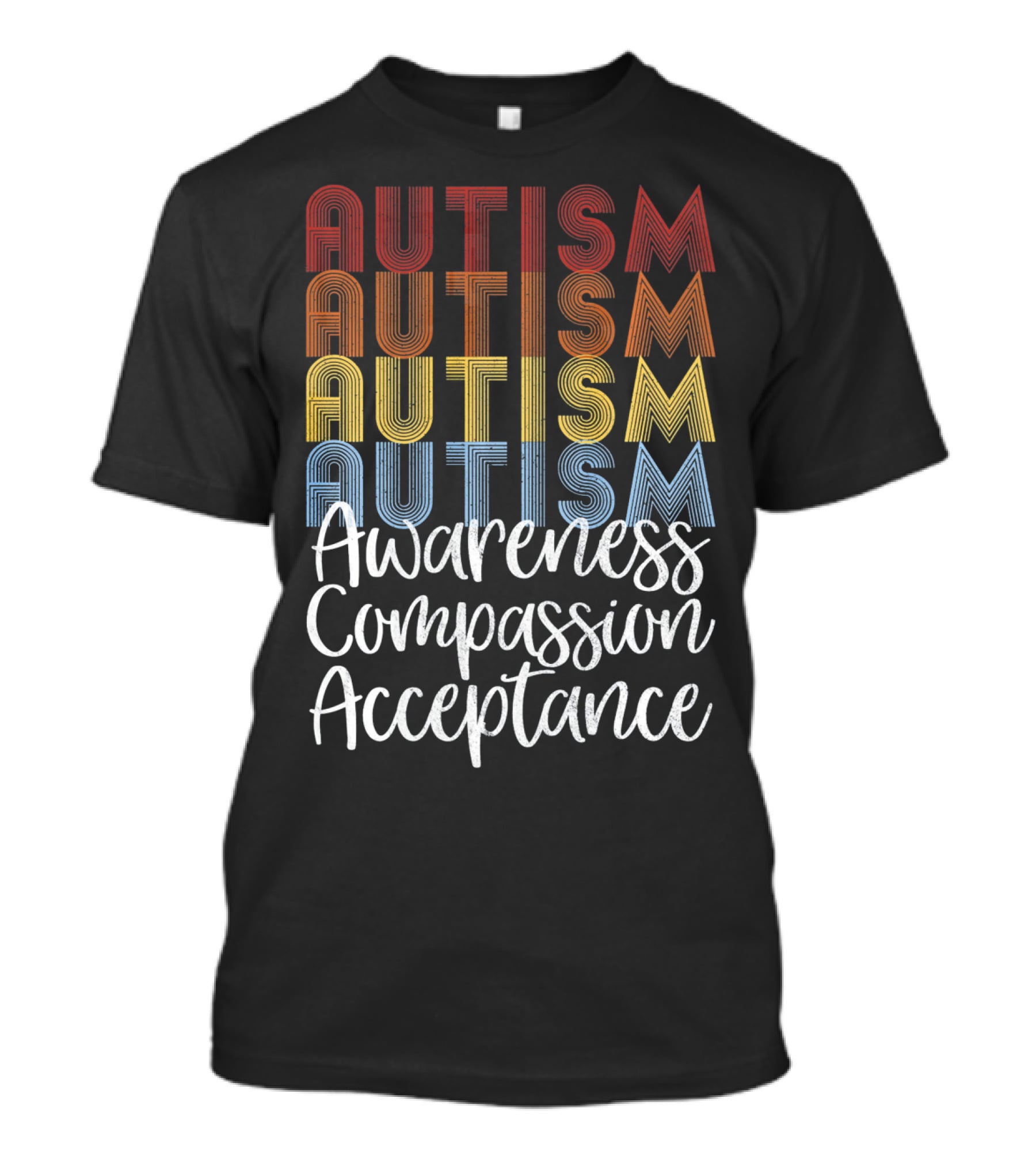 Autism Awareness Compassion Acceptance Retro Vintage T-Shirt