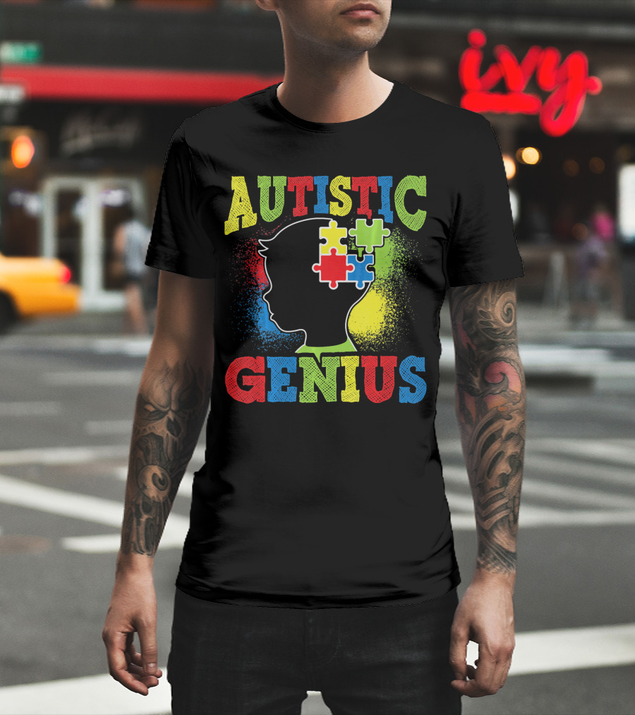 Autistic Genius Puzzle Head T-Shirt