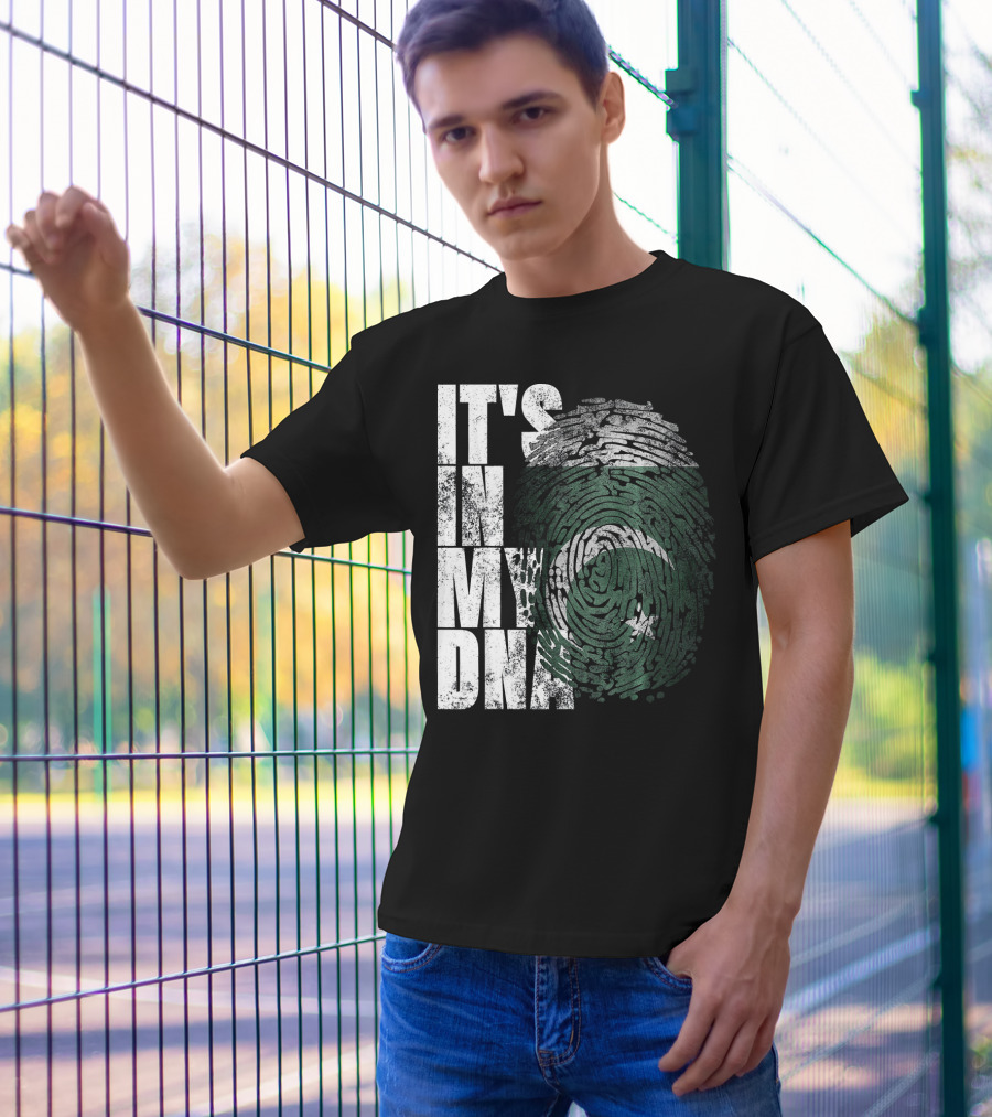It's In My DNA Pakistani Flag Fingerprint T-Shirt