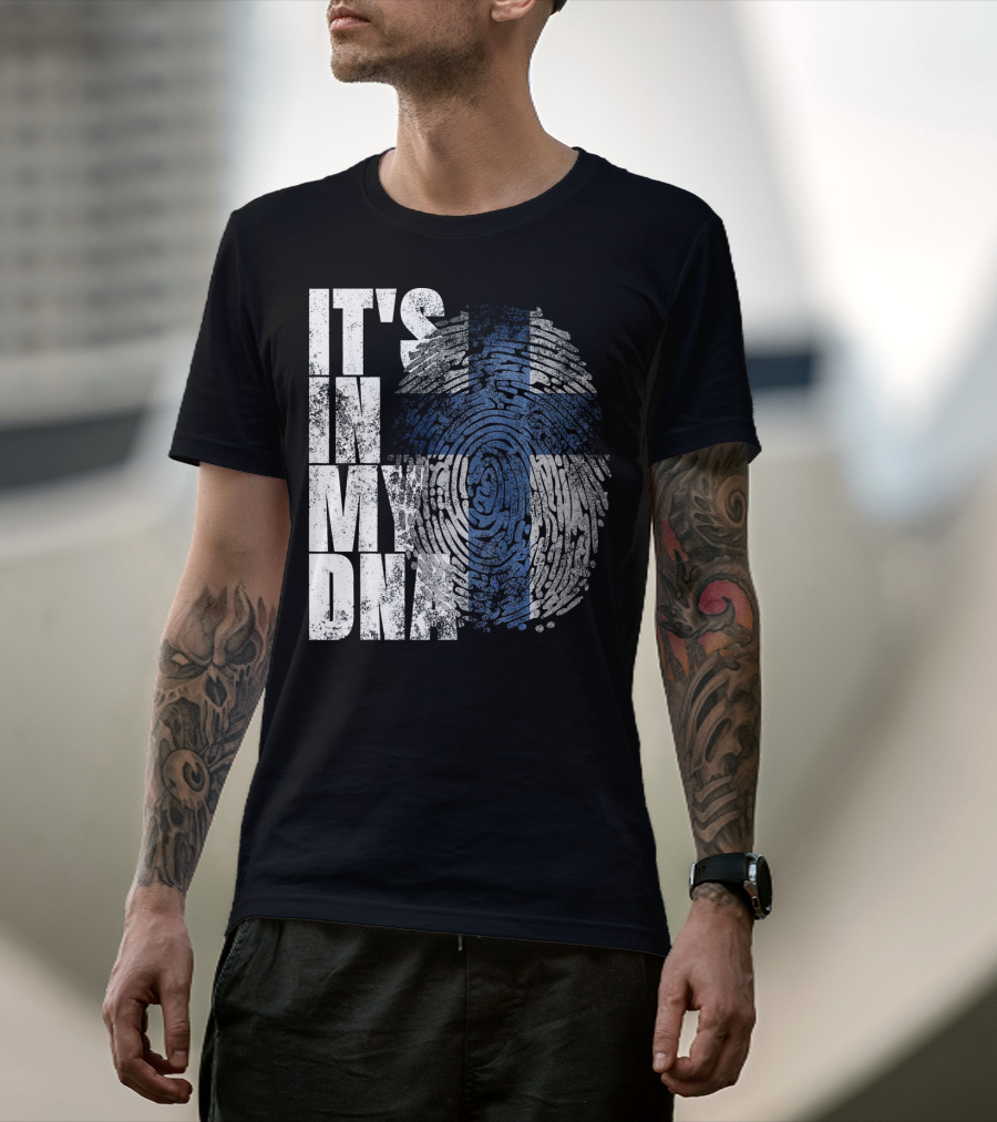 It's In My DNA Finnish Suomi Finland Fingerprint Flag T-Shirt