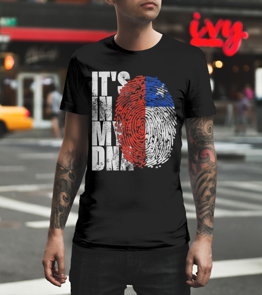 It's In My DNA Chilean Fingerprint Flag T-Shirt