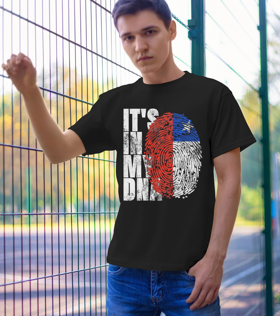 It's In My DNA Chilean Fingerprint Flag T-Shirt