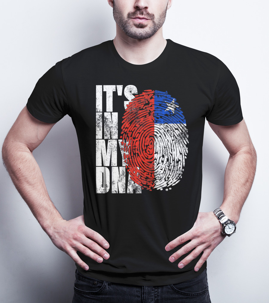 It's In My DNA Chilean Fingerprint Flag T-Shirt