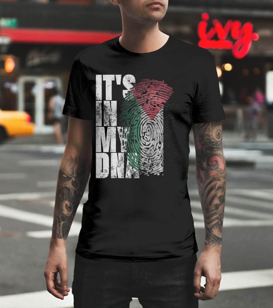 It's In My DNA Palestinian Flag Fingerprint T-Shirt