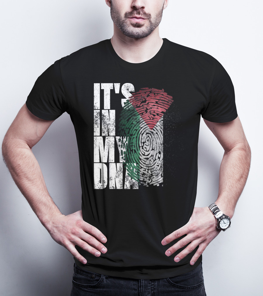 It's In My DNA Palestinian Flag Fingerprint T-Shirt