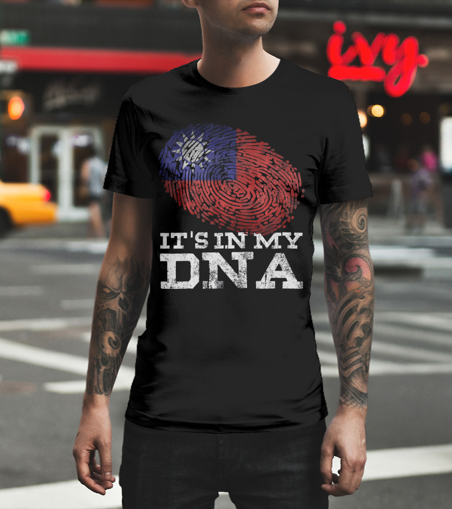 It's In My DNA Taiwanese Proud Asia Fingerprint Flag T-Shirt