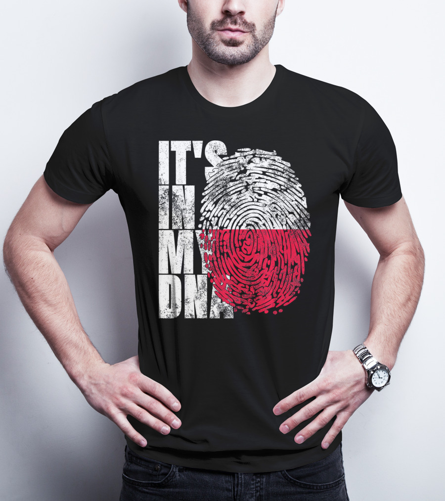 It's In My DNA Polish Polska Flaga Fingerprint T-Shirt