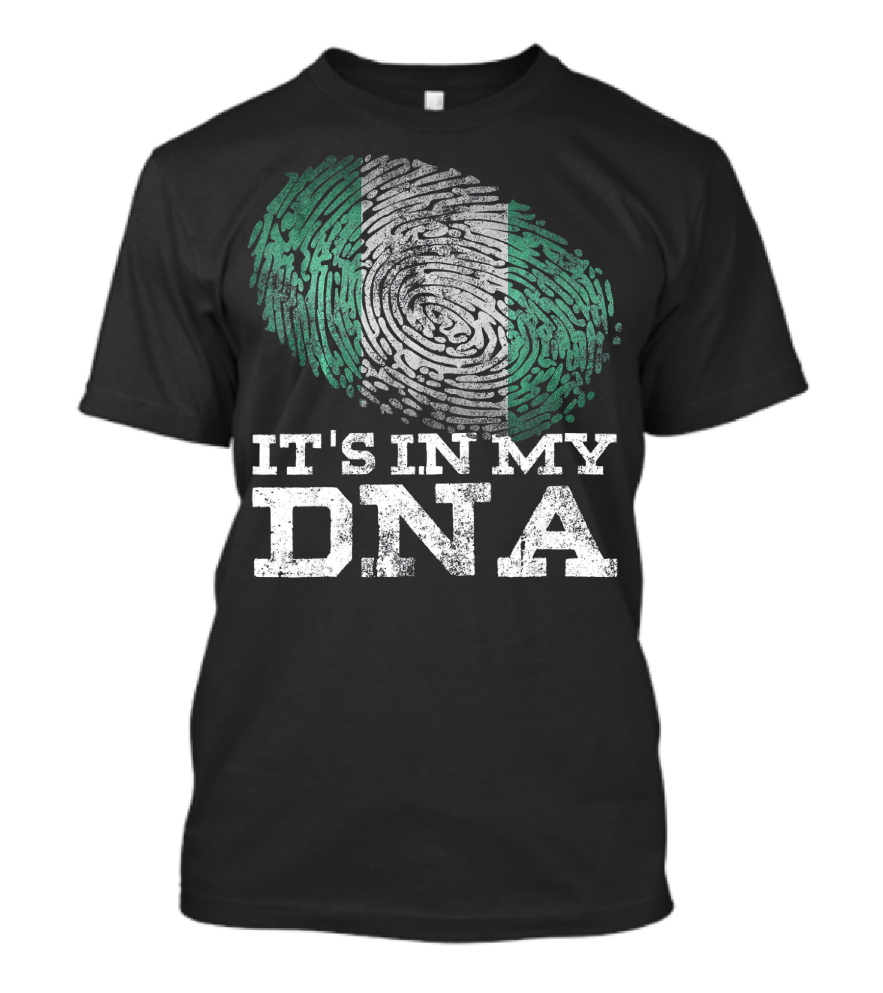 It's In My DNA Nigerian Flag Fingerprint Afro T-Shirt