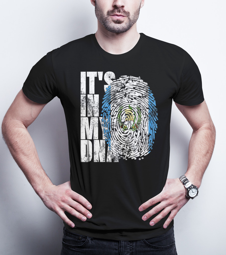 It's In My DNA Guatemalan American Flag Fingerprint T-Shirt