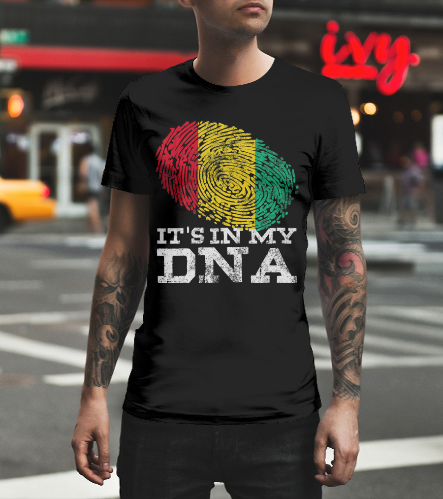 It's In My DNA Guinean Proud Afro Fingerprint Colors T-Shirt