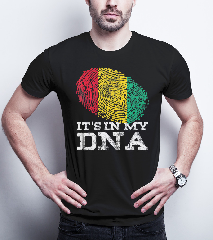 It's In My DNA Guinean Proud Afro Fingerprint Colors T-Shirt