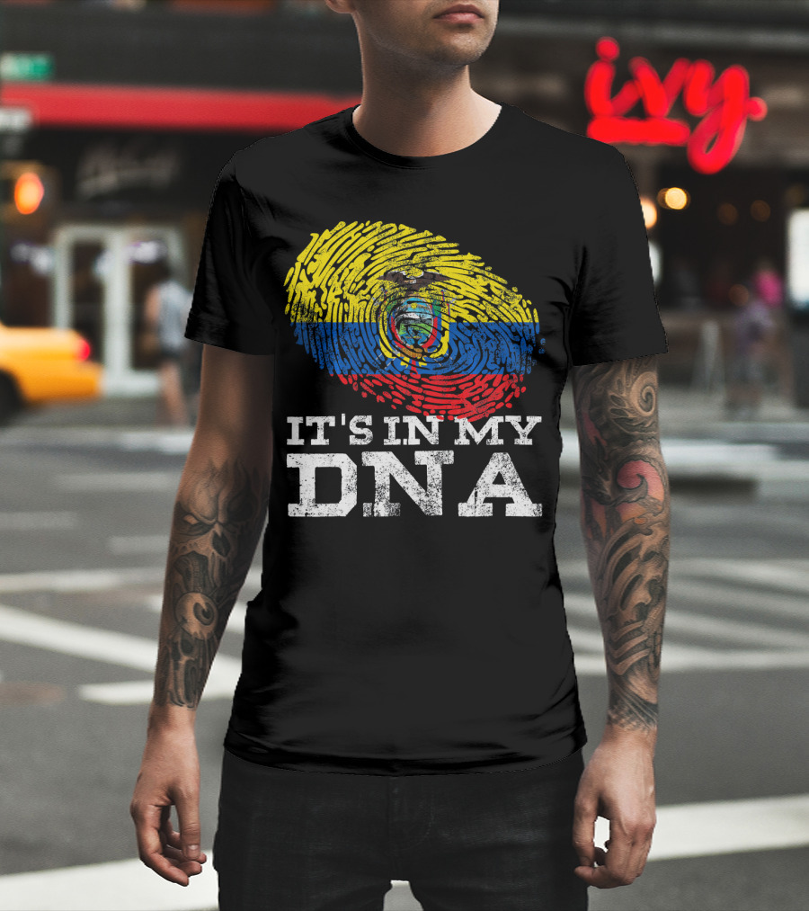 It's In My DNA Ecuadorian Fingerprint Flag T-Shirt