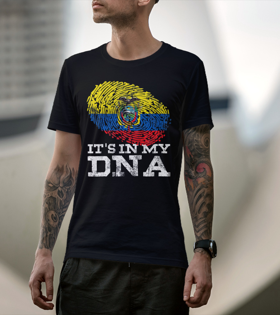It's In My DNA Ecuadorian Fingerprint Flag T-Shirt