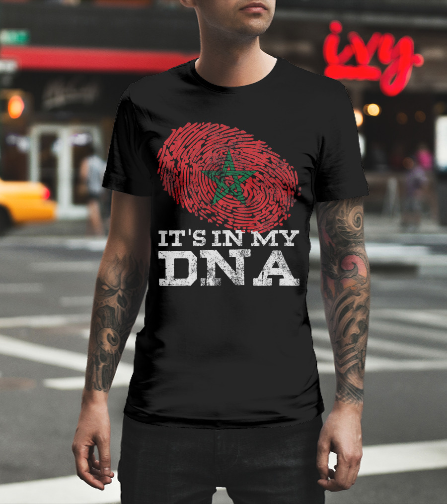 IT'S IN MY DNA Moroccan Moorish Fingerprint T-Shirt