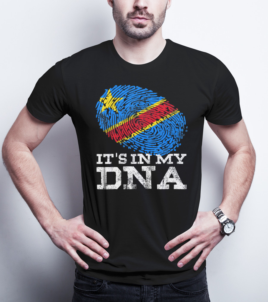 It's In My DNA Congolese African Fingerprint Flag T-Shirt