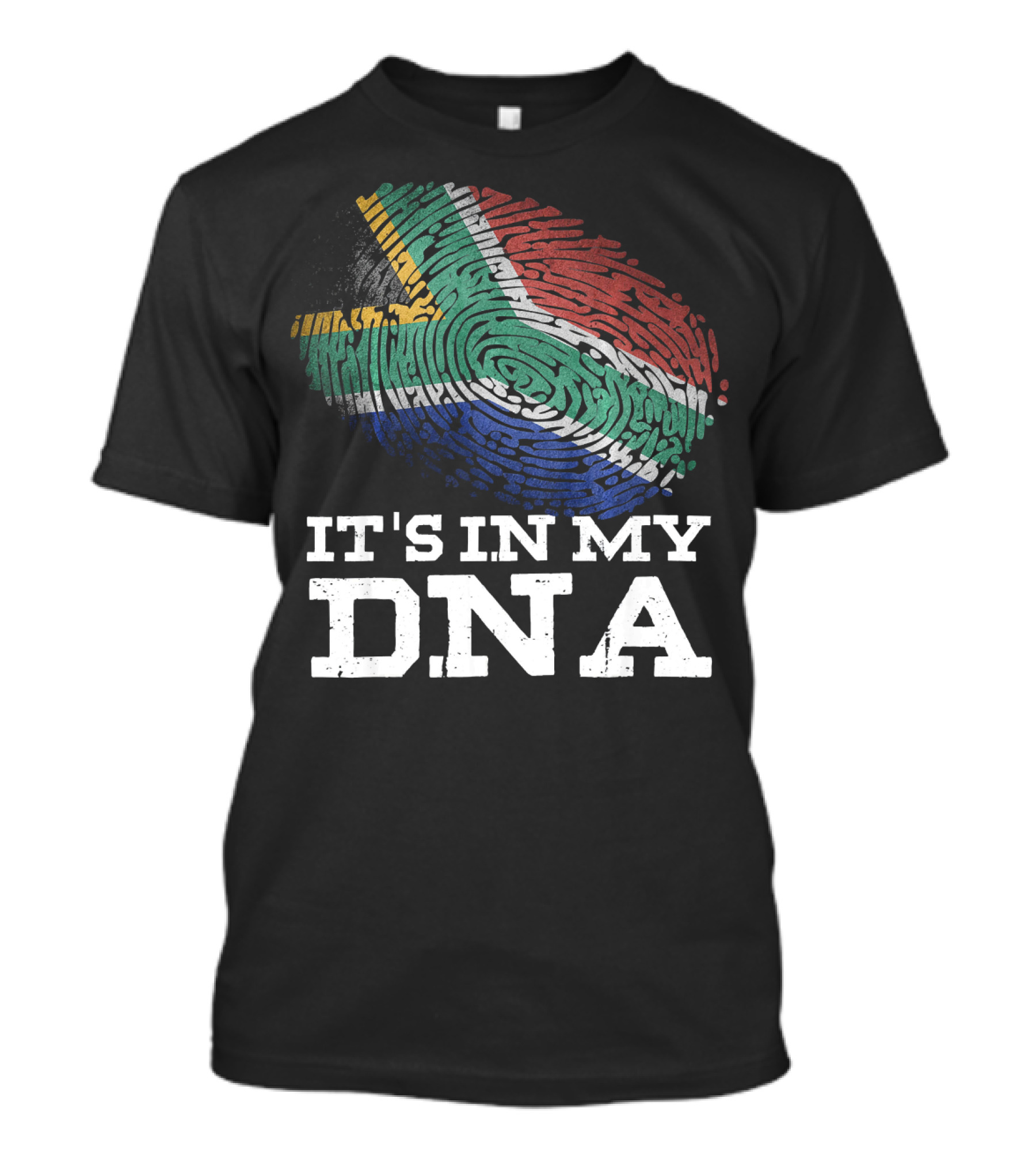 It's In My DNA South African Flag Fingerprint T-Shirt