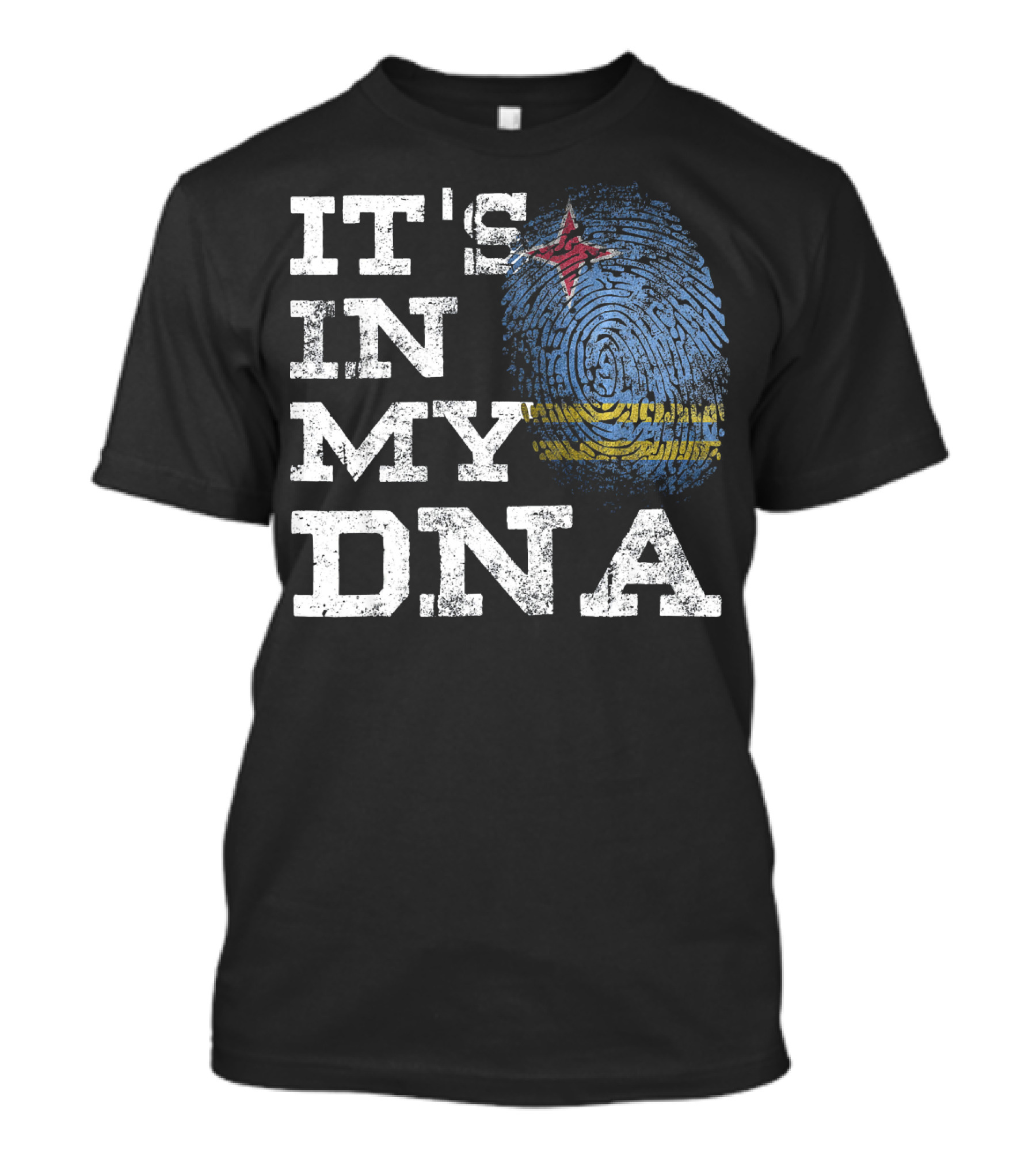 IT'S IN MY DNA Aruban Proud Aruba Flag Fingerprint T-Shirt