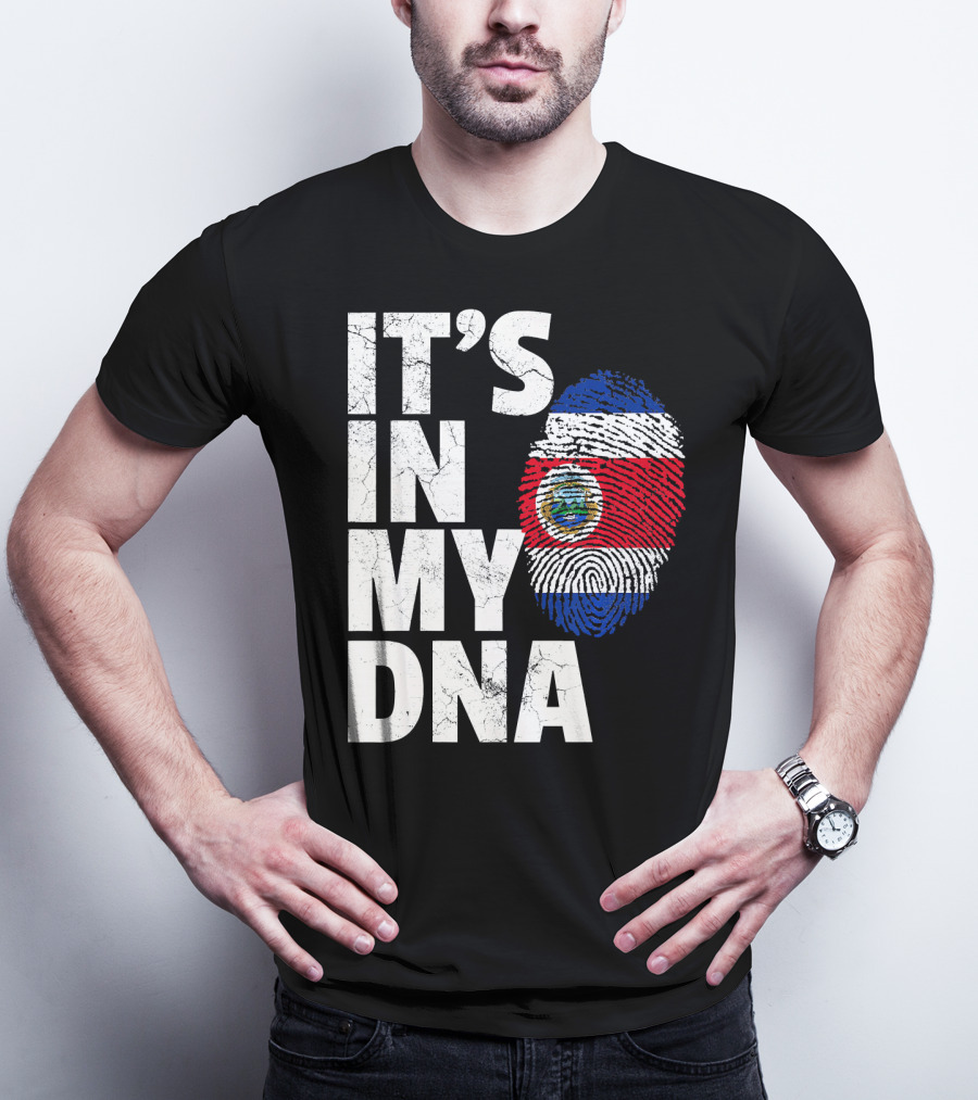 IT'S IN MY DNA Costa Rica Flag Rican Pride T-Shirt