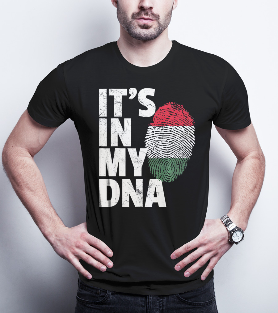 IT'S IN MY DNA Hungary Hungarian Flag Fingerprint T-Shirt