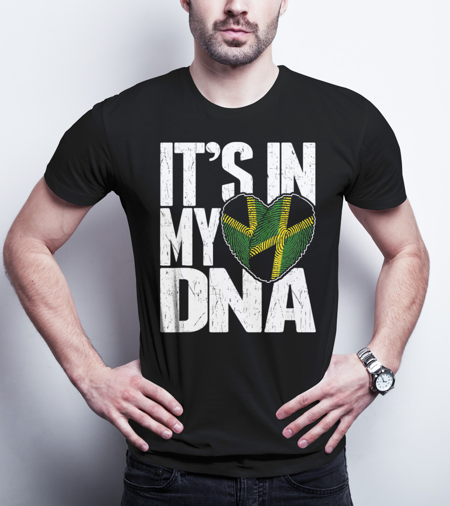 IT'S IN MY DNA Jamaican Flag Heart T-Shirt