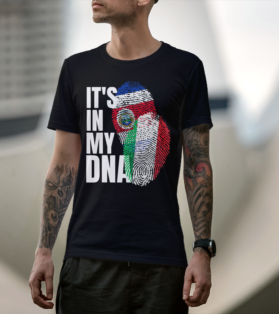 It's In My DNA Costa Rican Italian Flag Mix T-Shirt