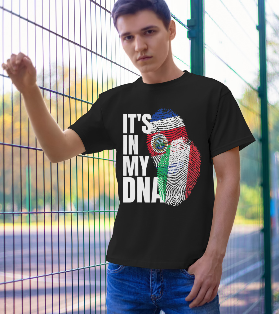 It's In My DNA Costa Rican Italian Flag Mix T-Shirt