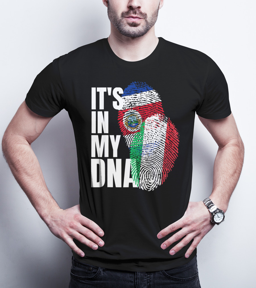 It's In My DNA Costa Rican Italian Flag Mix T-Shirt