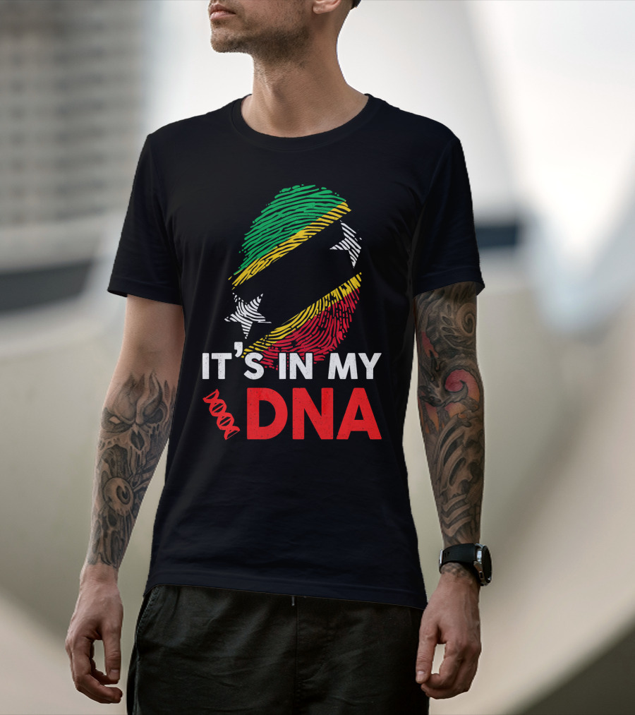 St Kitts And Nevis Fingerprint It's In My DNA T-Shirt